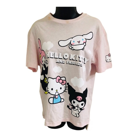 Hello Kitty | Tops | Hello Kitty Friends Baby Pink Printed Graphic ...